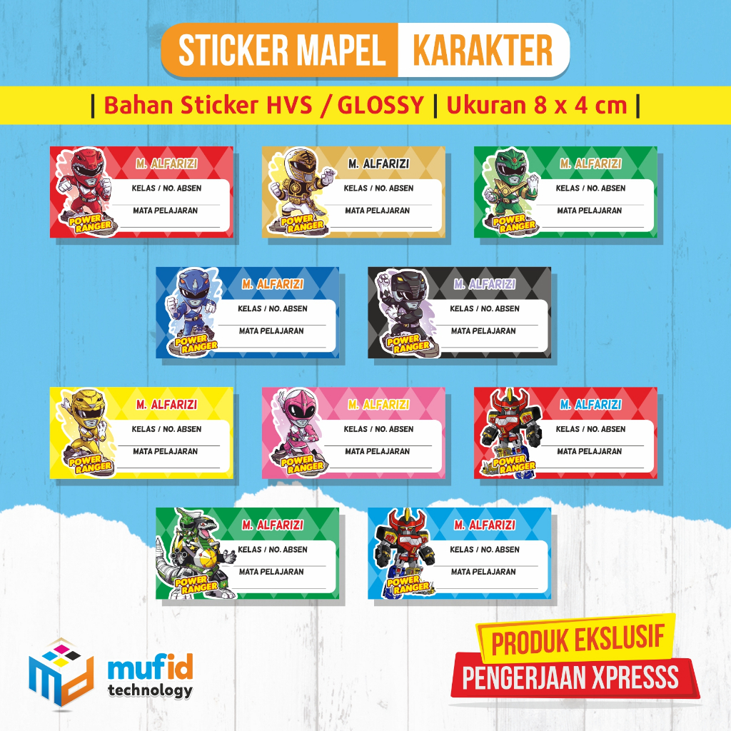 Book Label Stickers / Custom RANGER Mapel (10 PCS) | Shopee Malaysia