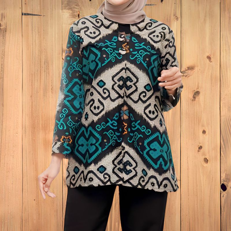 HIJAU Ijo Woven batik blouse original arta batik super Uniform batik ...