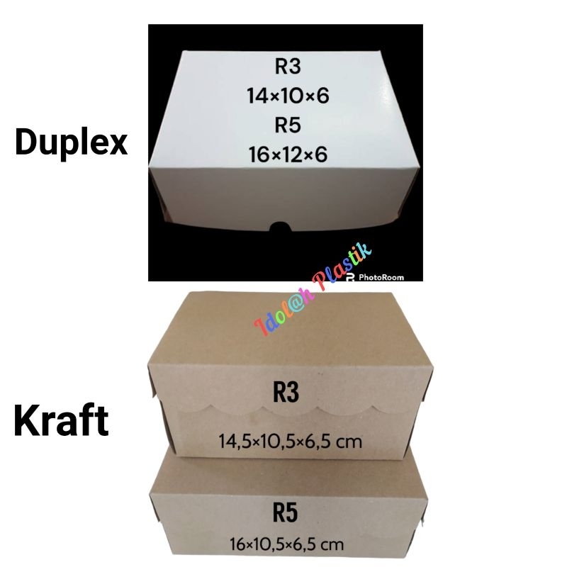 PUTIH R3 R5 cardboard / white kraft dos duplex dos cardboard / Snack & cake Box / Snack Box R3 ...