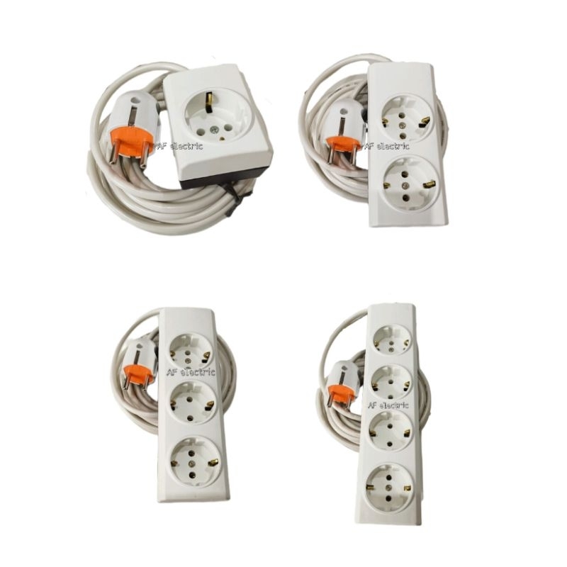 Broco 1-5 Hole Electrical Plug Socket+1-10M Cable+SNI Brass Ground Plug ...