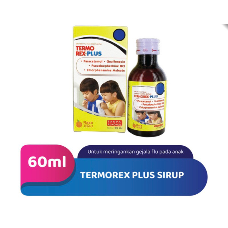 Termorex PLUS syrup 60 ml (children's cough and cold medicine to reduce ...