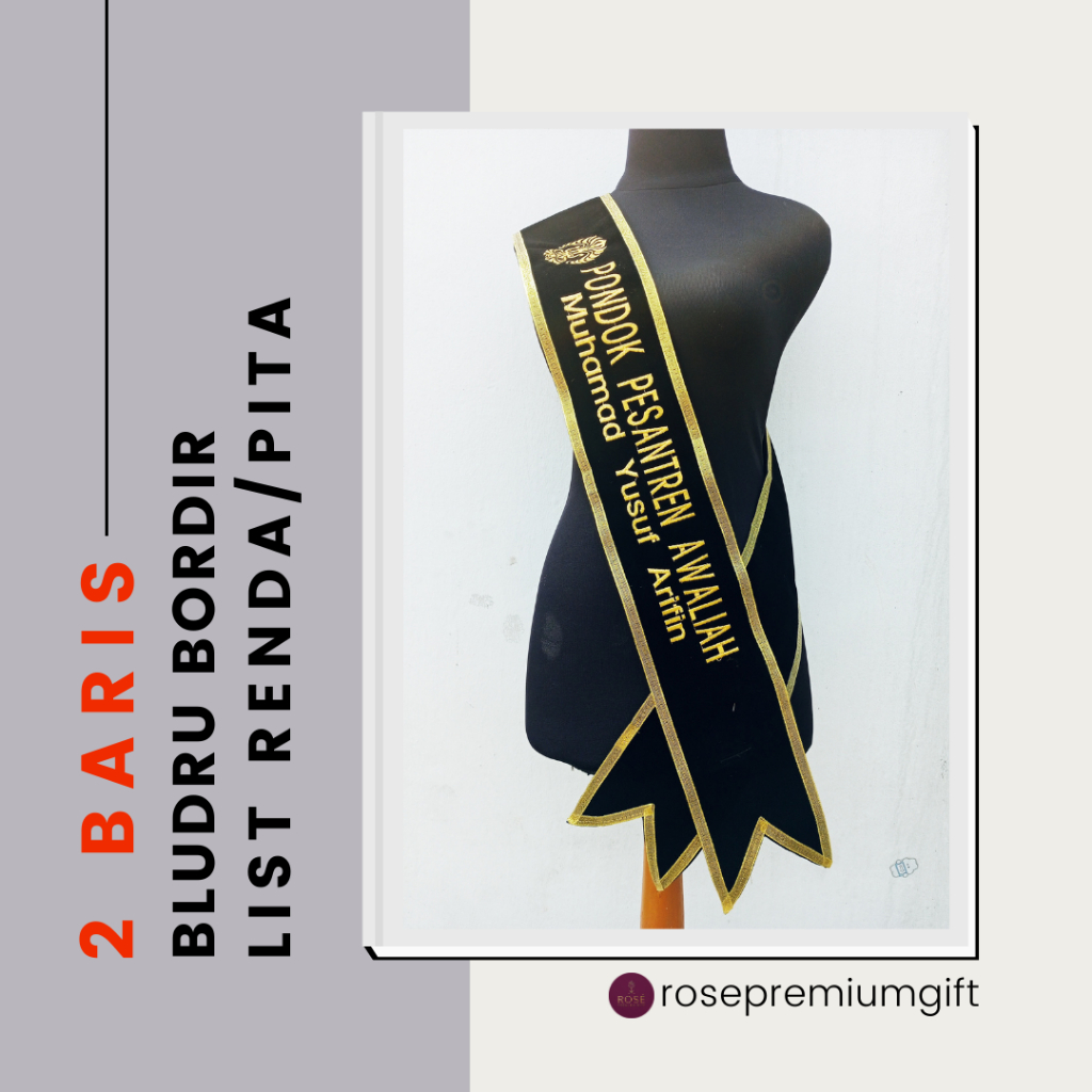 [2 ROW] Graduation Sling 2 Rows Custom Embroidered Neck Logo | Shopee ...