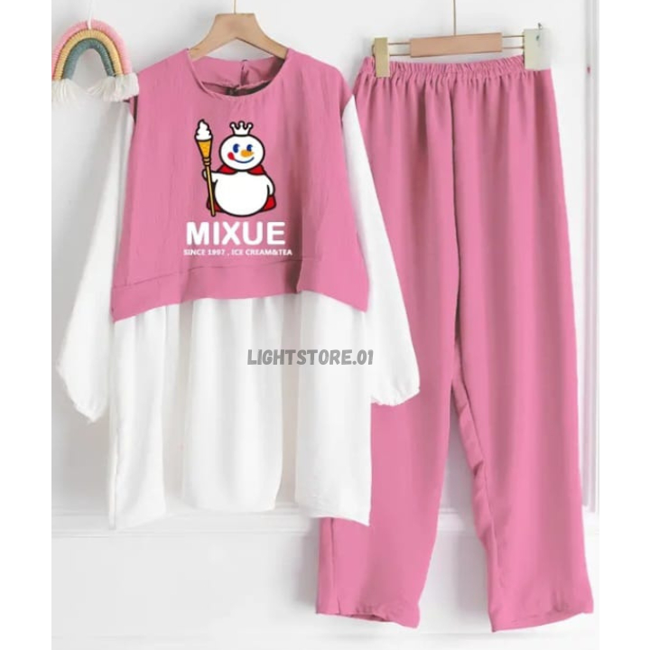 Crinkle Children's Suit Combination of Mixue Motifs Ages 3-12 Years ...