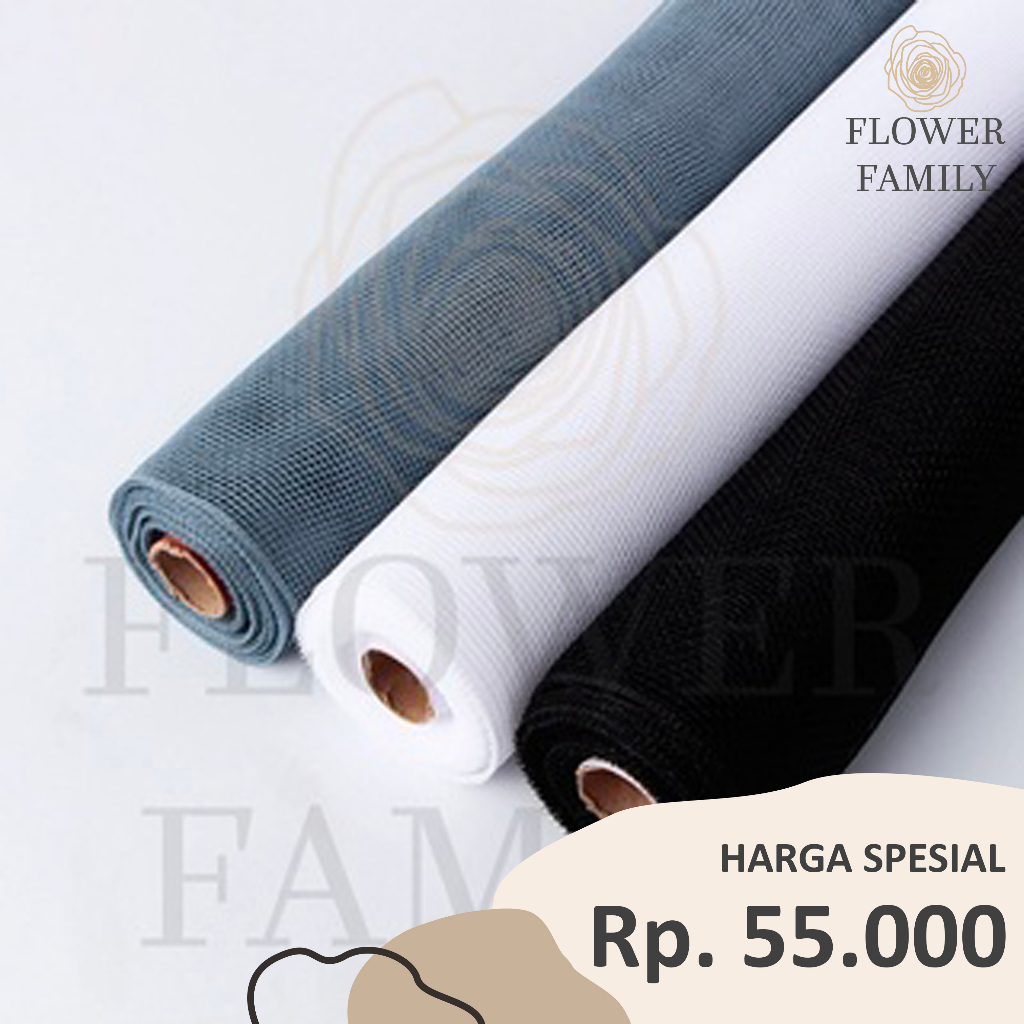 Flower Family - Korean Flower Wrapping Paper Polynet / Mesh Roll Tile ...