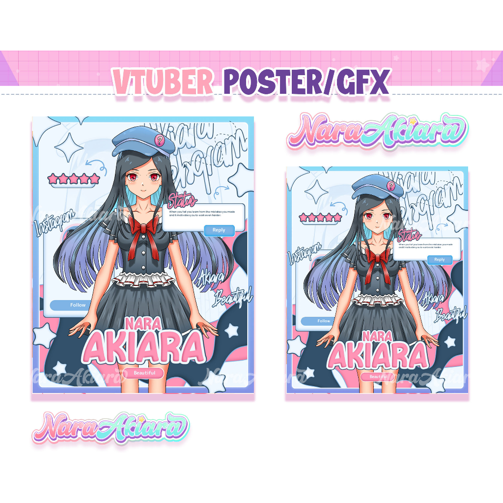 Look Different with a GFX Vtuber Poster for Your Streamer, Anime ...