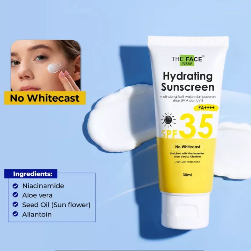The FACE Hydrating Sunscreen SPF 35 UV Sun Screen FACE 30ml | Shopee Malaysia