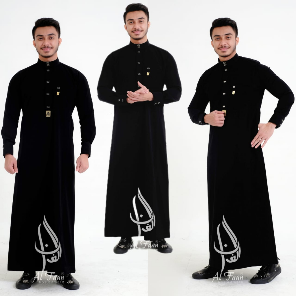HITAM Robe Men's Robe Men's Robe Black Robe muslim Men's Robe jubba ...