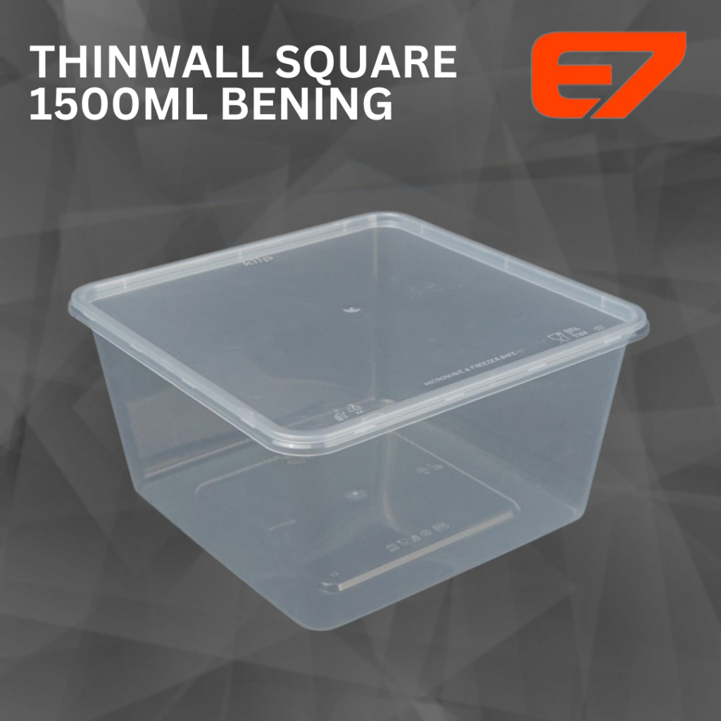 Thinwall Square SQ 1500ml Clear Box - Lunch Box Container Plastic Box (10pcs) | Shopee Malaysia
