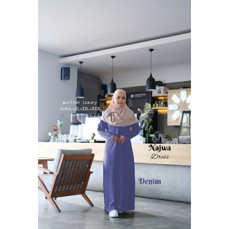 Ulfashion dress syari Women najwa dress polos Latest abaya muslimah ...