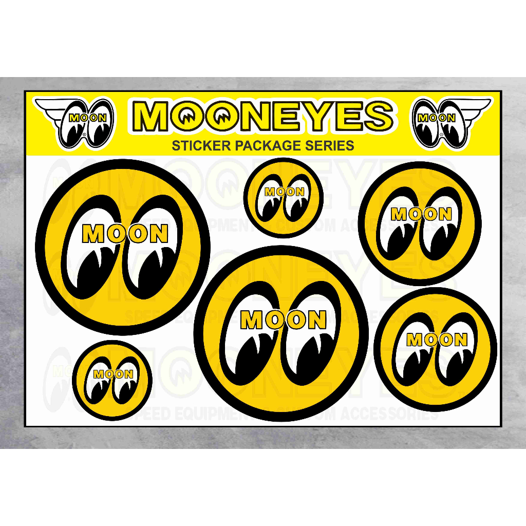Sticker PACK MOONEYES - BRAND LOGO STICKER, MOTORCYCLE, CAR, HELMET, JDM, LAPTOP, SUITcase ...