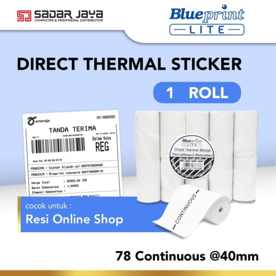 Blueprint Sticker Label 78 continuous @40 Width 80 continuous x 9.2 M ...
