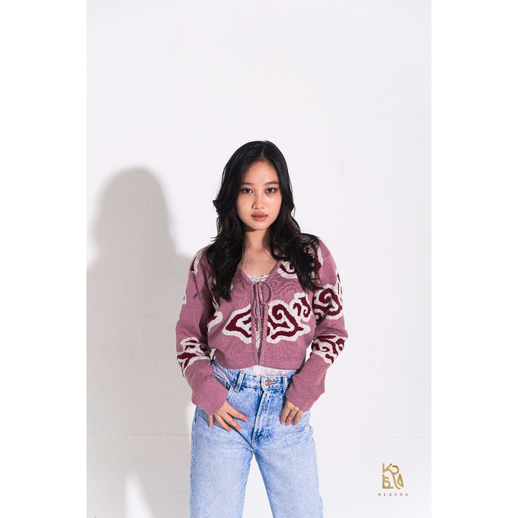 Klasra.id - Women's Crop Cardigan - Mega Mendung Nila | Shopee Malaysia