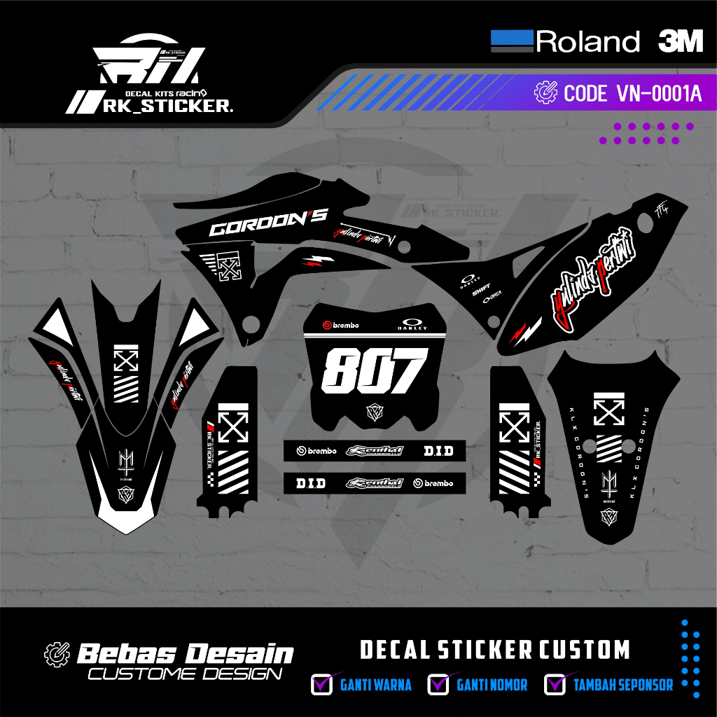 Decal KLX GORDON FREE CUSTOME DESIGN | Shopee Malaysia