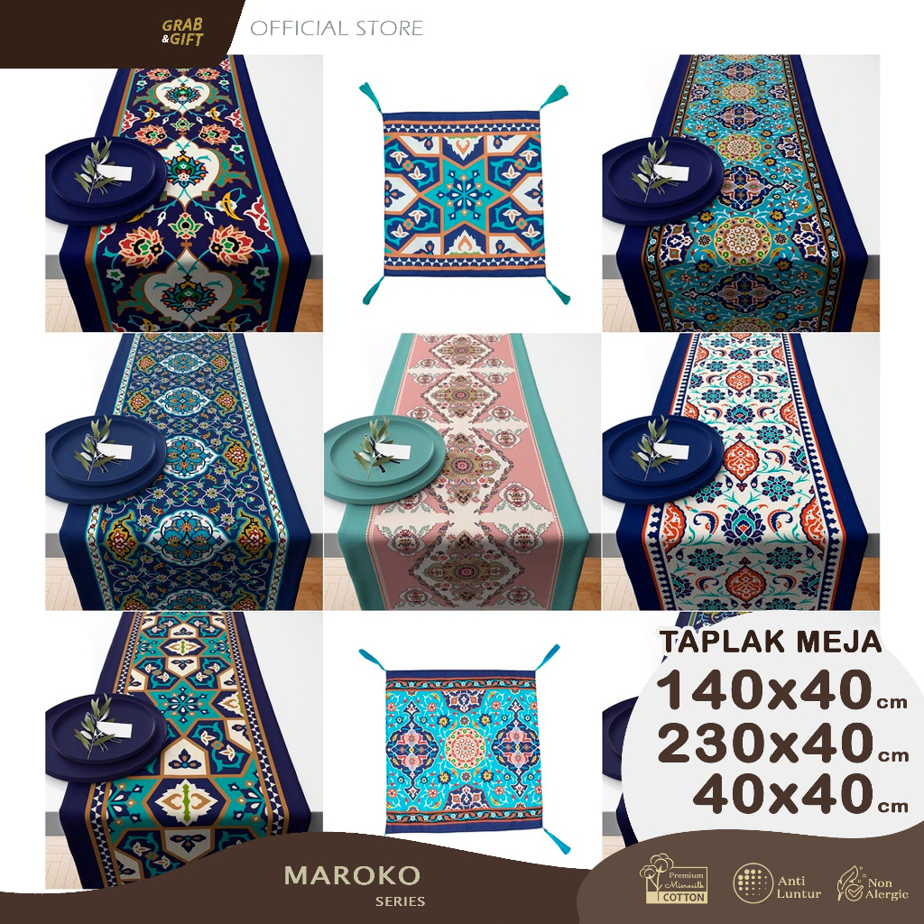 Long Runner Tablecloth with Moroccan Motif Turkish Bohemian / Turkish ...