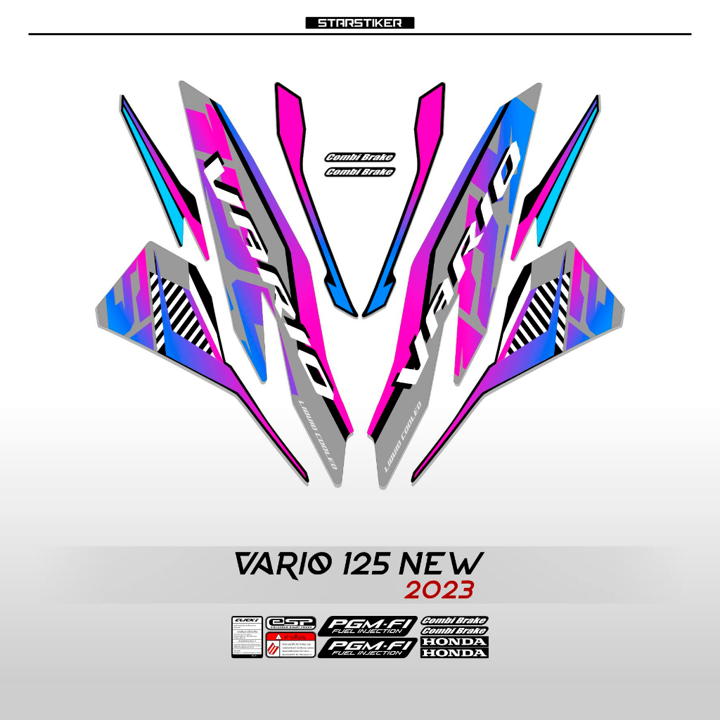 Striping HONDA VARIO 125 NEW MOTIF 3/2022/2023/CBS - ISS/STRIPE/STICKER ...