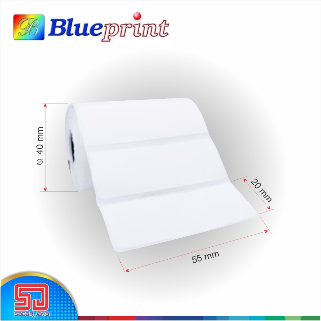 Blueprint Direct Thermal Sticker 55x20 Barcode Sticker Label 55 x 20 mm ...