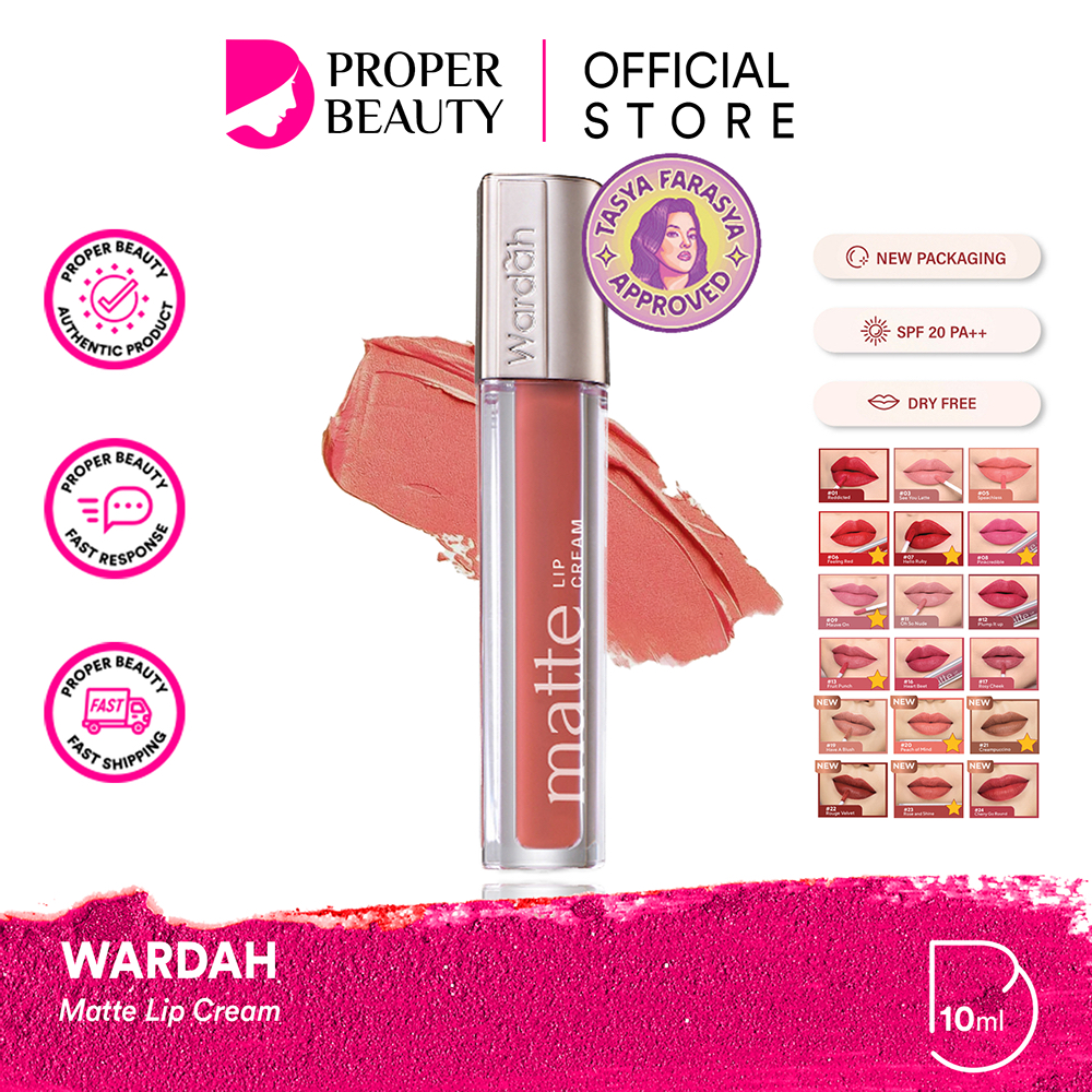 Wardah Matte Lip Cream Indonesia / 4g Velvet Matte With Color Binding ...