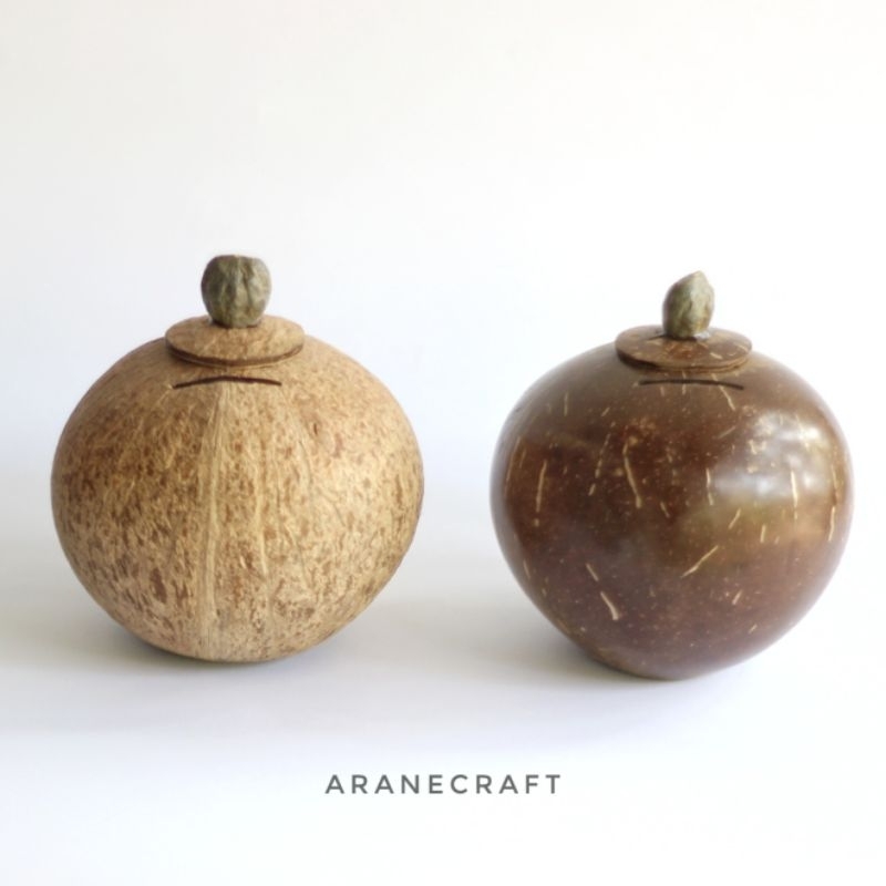 Coconut Shell Round Piggy Bank | Shopee Malaysia