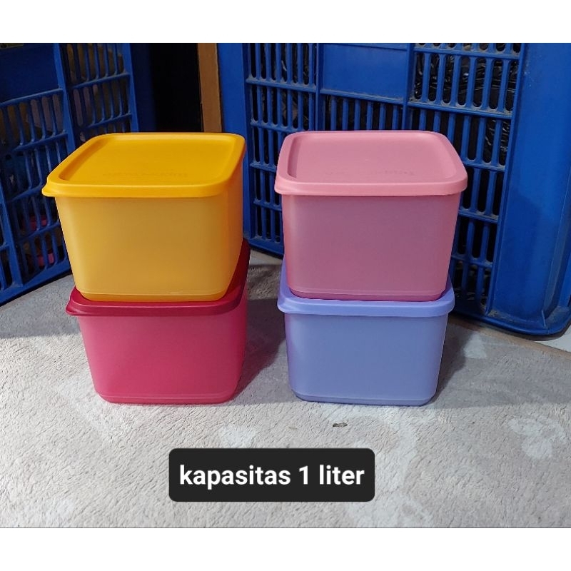 Tupperware 1 Liter Medium Square Round Box Jar | Shopee Malaysia