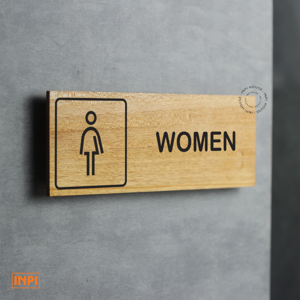 KAYU Inpi - Mahogany Wood Sign Sticker Women's Toilet | Shopee Malaysia