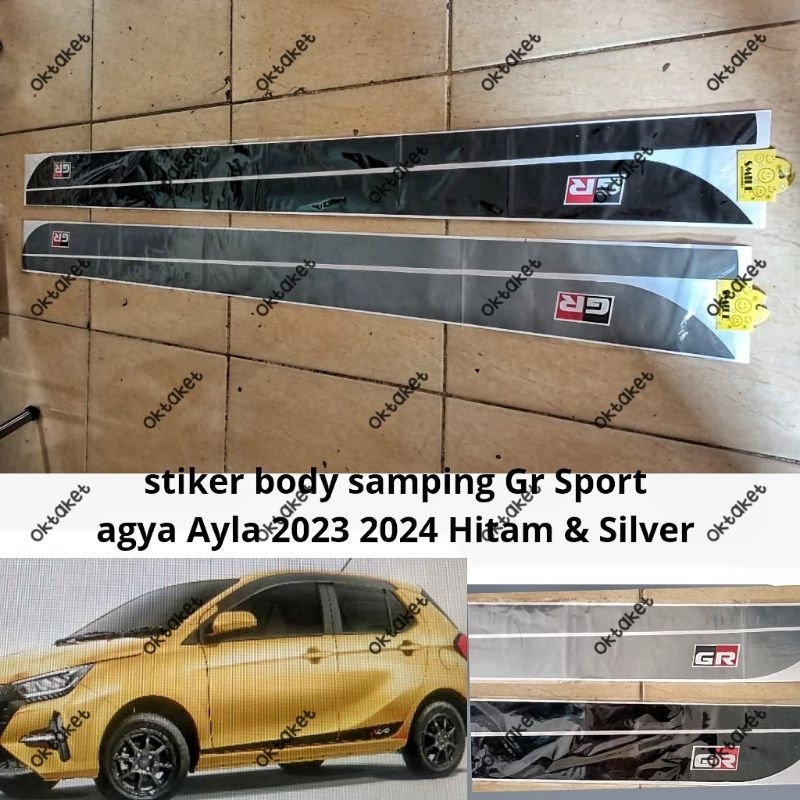 HITAM All new Agya Ayla side body stickers 2023 2024 2025 Gr Sport ...