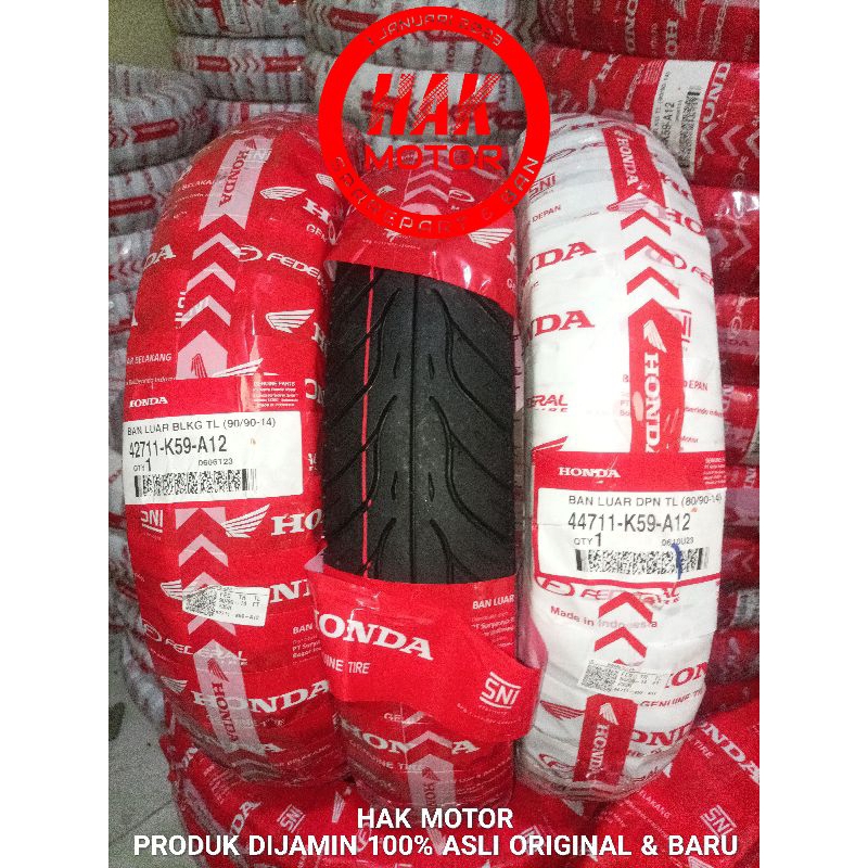 (ORIGINAL Honda) TUBLES ORIGINAL HONDA AHM FEDERAL RING 14 MATIC K59-A12 ( 80/90-14 ),( 90/90-14 ...