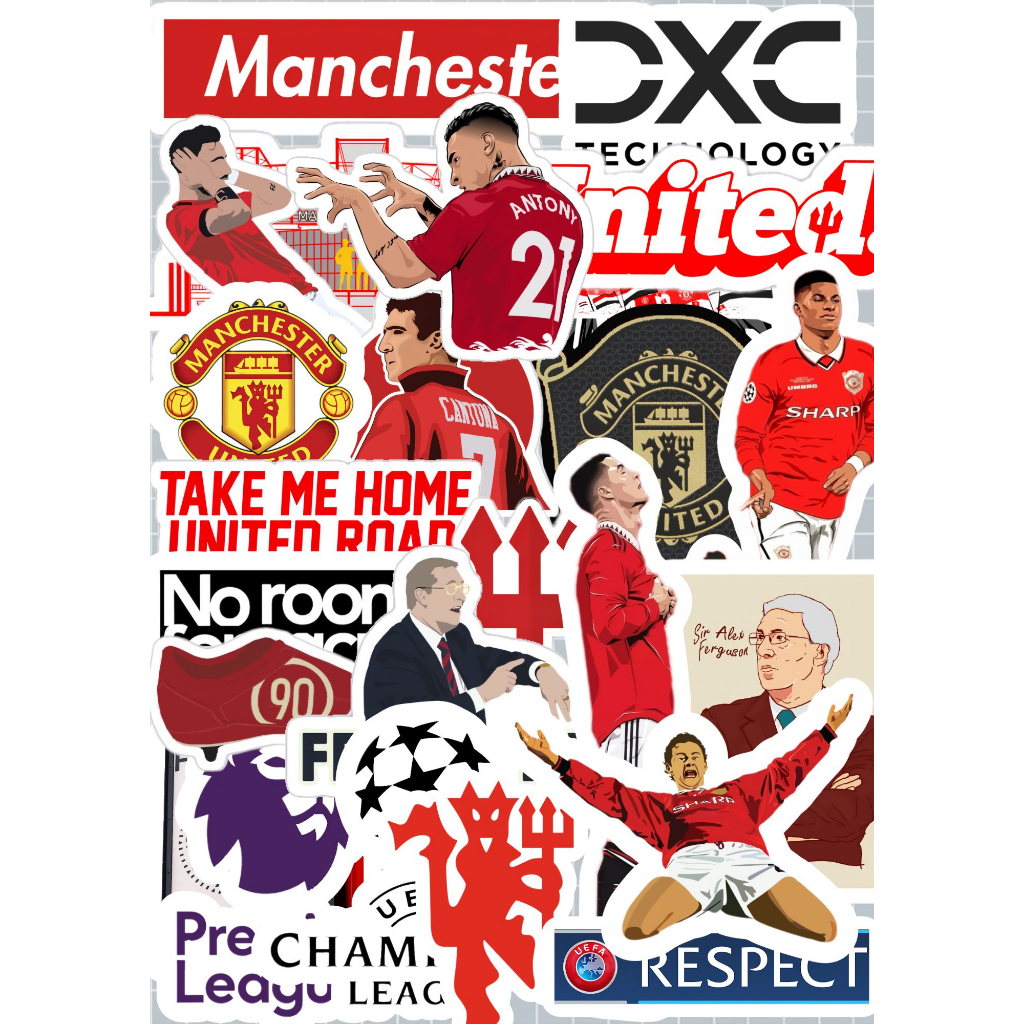 MERAH Sticker VINYL AESTHETIC 20PCS STICKER MANCHESTER UNITED MU RED ...
