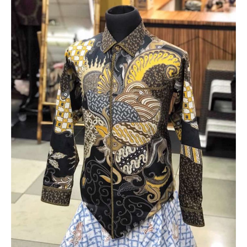 Premium Batik smock Silk Material premium Long Sleeve | Shopee Malaysia