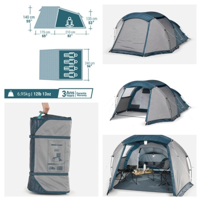 TENDA Quechua Arpenaz MH100 XXL Family Camping Tent | Shopee Malaysia