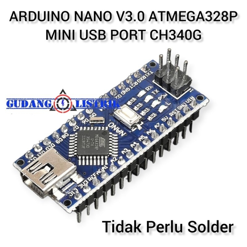 Arduino Nano V3.0 ATMEGA328P CH340G Mini USB Port No Solder | Shopee Malaysia