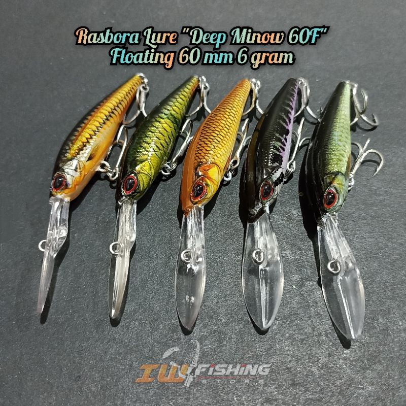 Rasbora lure deep minow 60f floating body length 6 cm total length 10 cm weight 6 grams long ...