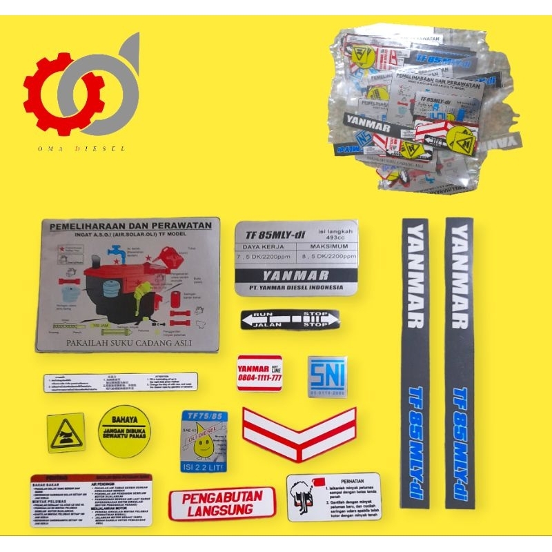 MESIN Yanmar TF85 mly-di engine sticker | Shopee Malaysia