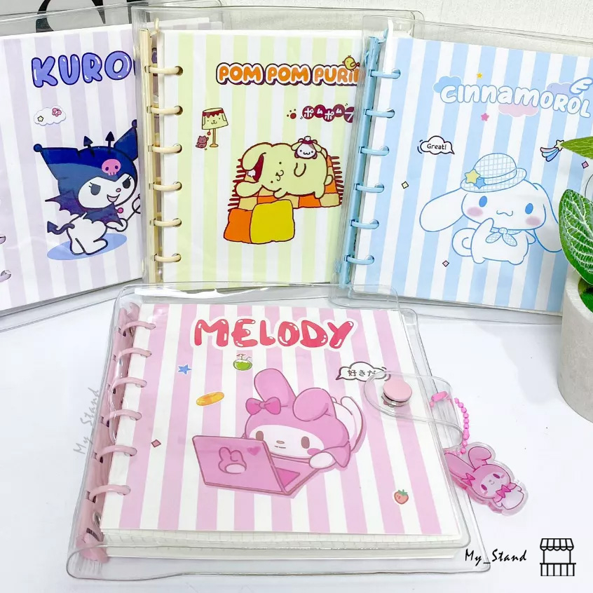 Cute Binder 6 ring Sanrio drawing cartoon Hello Kitty character Little ...