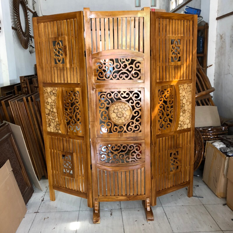 KAYU Teak Wood Carving Room Divider (ready Items Directly | Shopee Malaysia