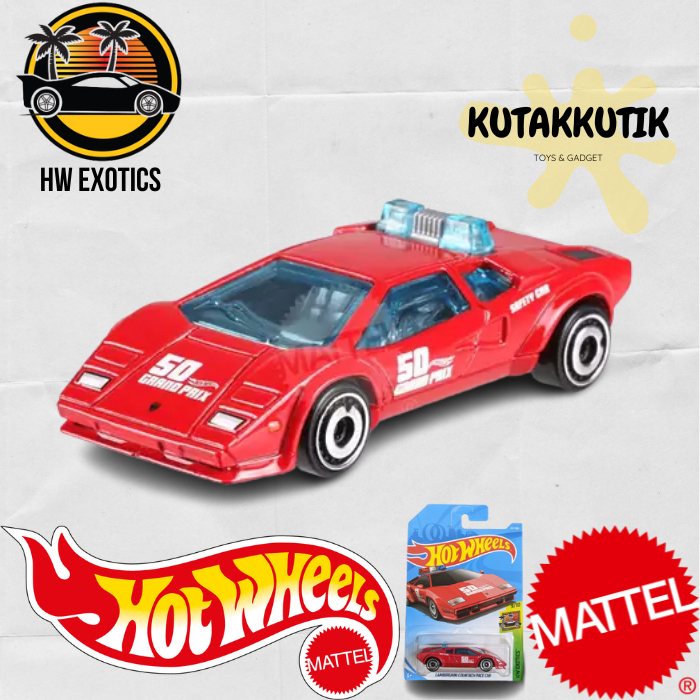 MERAH Hot Wheels Racing Police Car Lamborghini Countach Pace Car Red 50 ...
