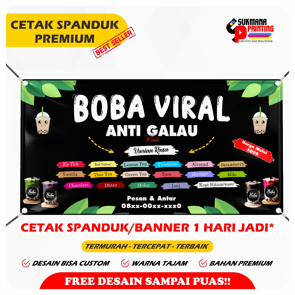 Print BANNER BANNER READY TO PRINT CUSTOM DESIGN VIRAL BOBA DRINK ...