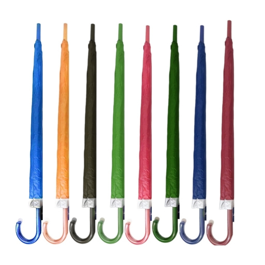 Silver Plated Plain Stick Umbrella/Color Handle/Promotional Screen ...