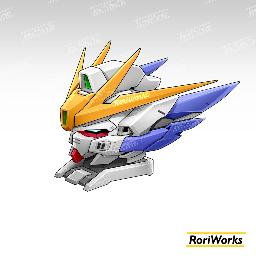 Kiss cut sticker - Wing Gundam Zero EW Head | Endless Waltz Ver ...