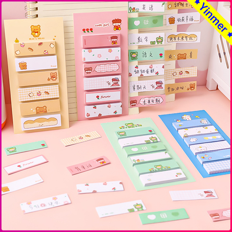 Sticky Notes 6 Lines Cute Cartoon 120 Sheets Office Note Girls Stick On ...