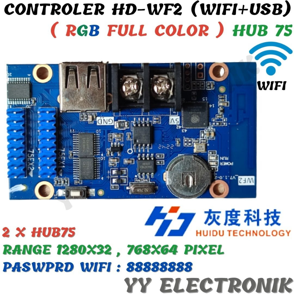 Huidu HD-WF2 Wifi RGB Full Color Running Text Panel P10 Controller | Shopee Malaysia