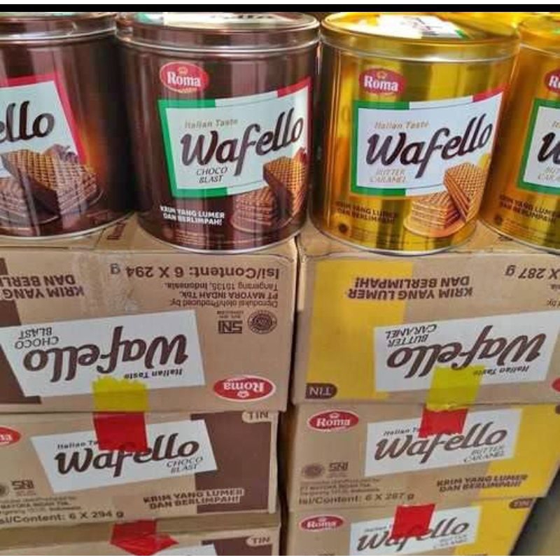 Roma wafer Wafflelo Waffleo Cans Chocolate Wafflelo choco blas 234g ...