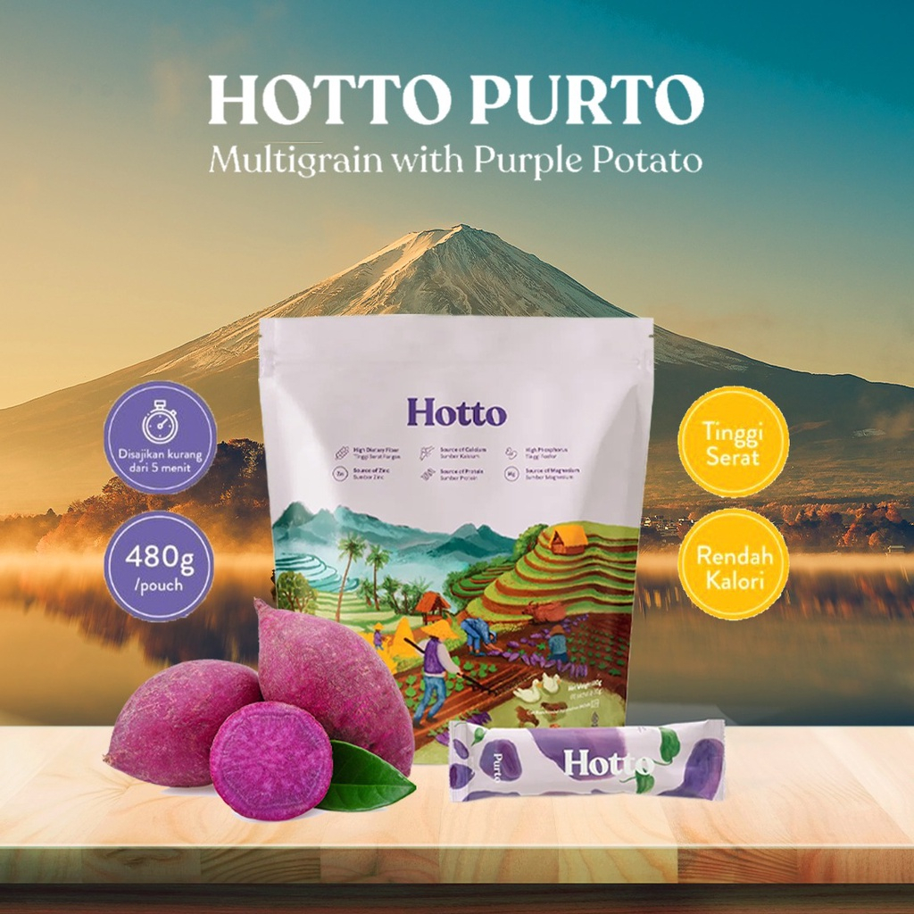 Hotto PURTO MULTIGRAIN PURPLE POTATO Cereal OAT MILK Breakfast HALAL ...