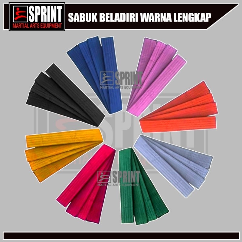 HIJAU HITAM PUTIH MERAH Pencak Silat Student Level Belt Red Blue Black ...