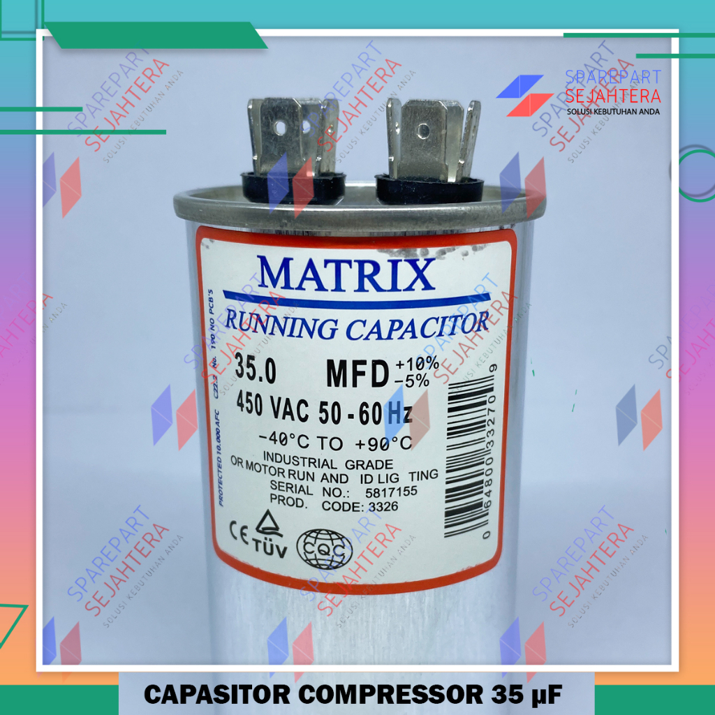 MESIN Ac Compressor Engine Compressor Capacitor Capacitor 35uf MATRIX ...