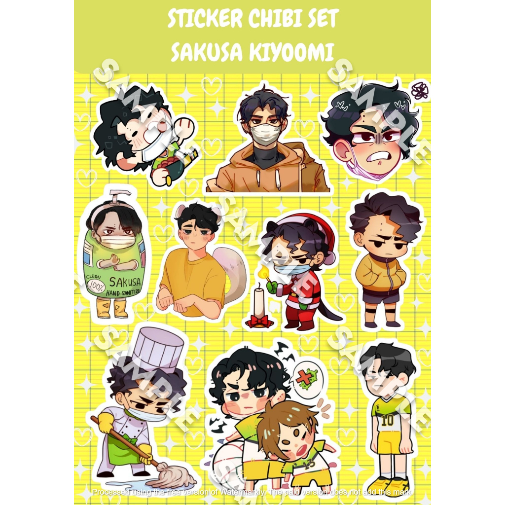 Sticker CHIBI SET A6 HAIKYUU Edition ALL TEAM MAIN CHARACTER USHIJIMA ...