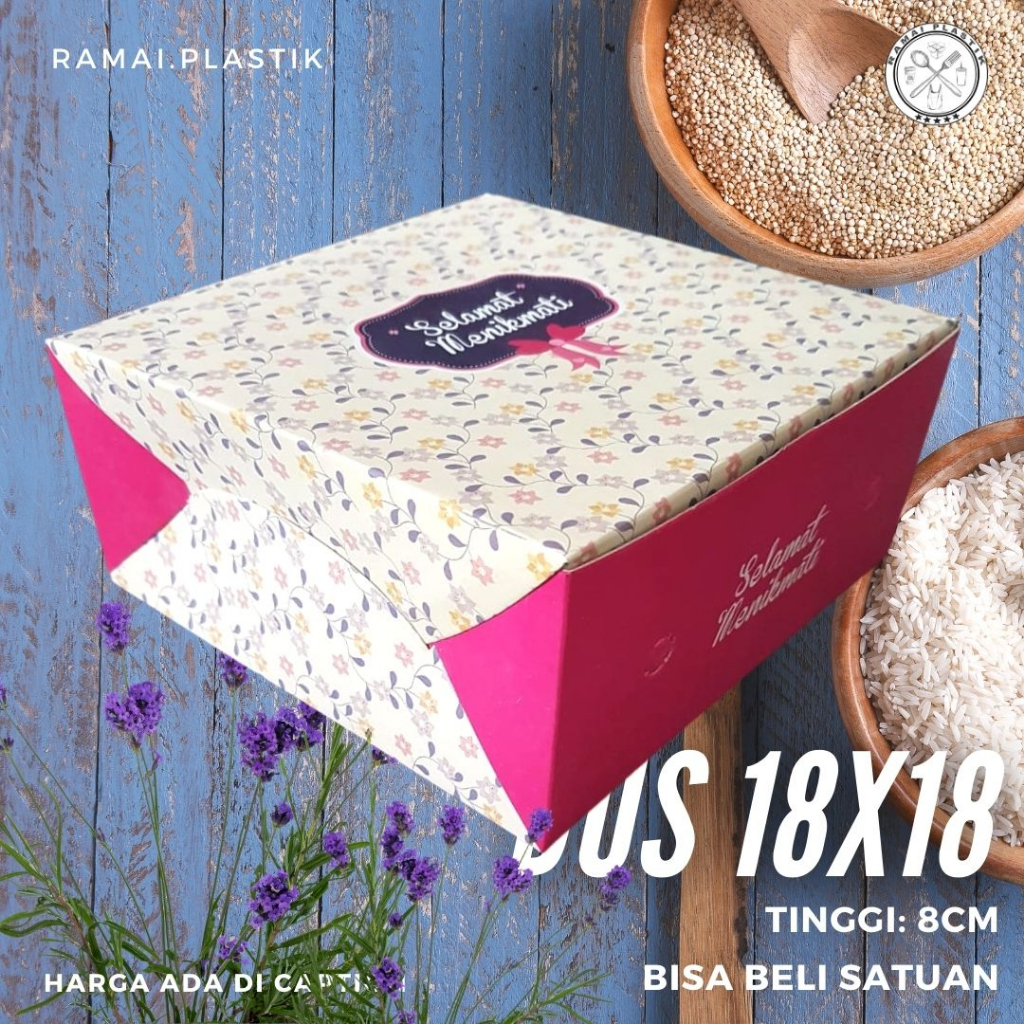 Rice box uk 18x18cm PINK motif Rice box | Shopee Malaysia