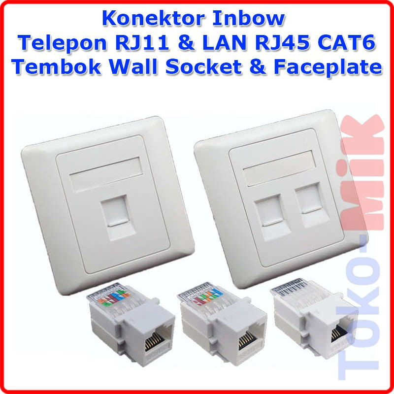 Rj45 LAN Connector RJ11 Telephone Wall Socket Wall FacePlate Inbow ...