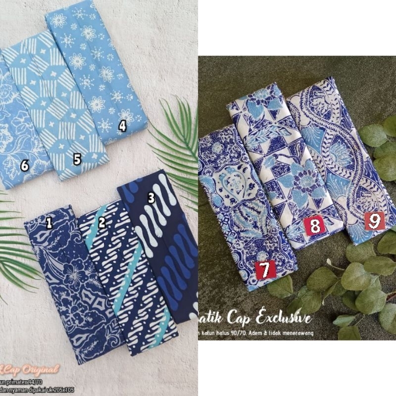 KATUN Baby blue Stamped Batik Cloth Baby blue Batik Cloth Baby blue ...
