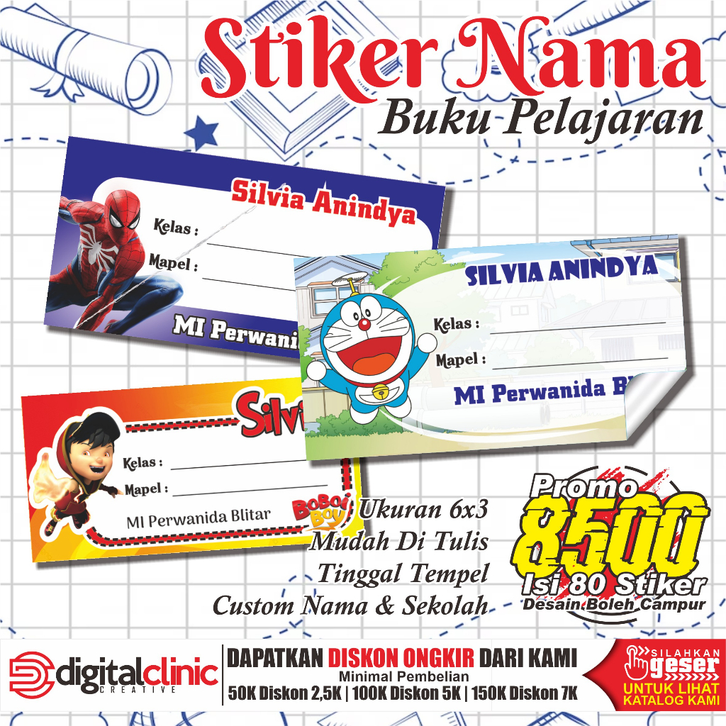 Custom Textbook Name And School Name Label Sticker | Shopee Malaysia
