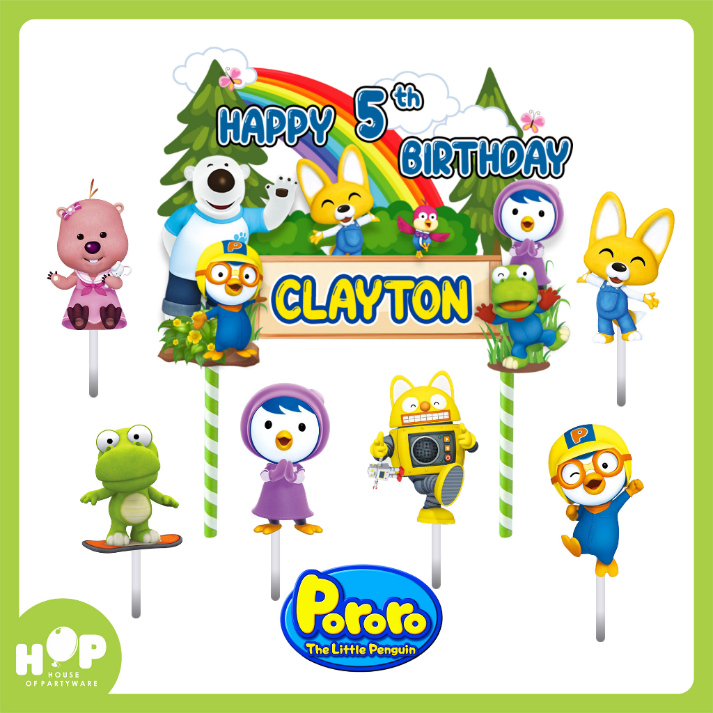 Pororo Cake Decoration Cake Topper Can Custom Name | Shopee Malaysia